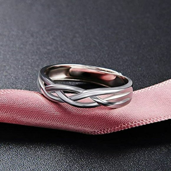 Jewelry | 2pcs Sterling Silver Love Intertwined Matching Couple Rings ...